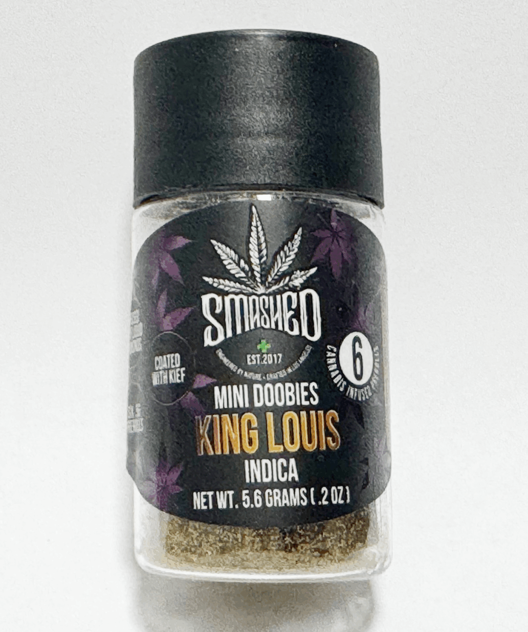 KING LOUIS 6 Mini Joints, Indica, Kief coated, by SMASHED 6 Pack 5.6 g !!! - Mr. Nugget
